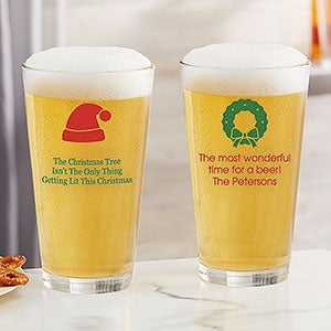 Choose Your Icon Personalized Christmas 16oz Pint Glass