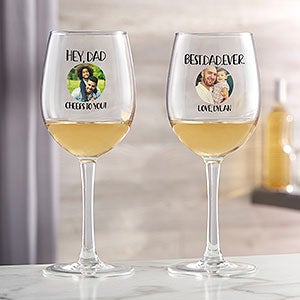 Photo Message For Him Personalized White Wine Glass