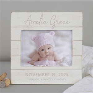 Simple & Sweet Personalized Baby Girl Shiplap Frame 5x7 Horizontal