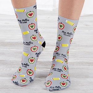 Teacher's Apple Personalized Adult Socks