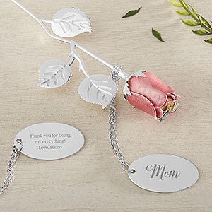 For Her Engraved Pink Keepsake Rose