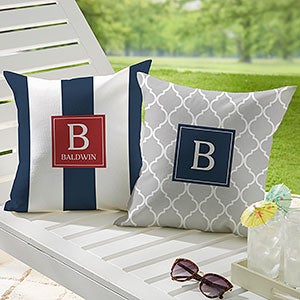 Coastal Chic Custom Pattern Personalized Outdoor Throw Pillows