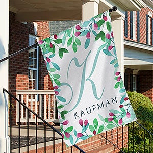 Spring Floral Personalized House Flag