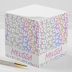 Leopard Print Personalized Paper Note Cube