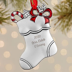Personalized Metal Christmas Stocking Ornaments