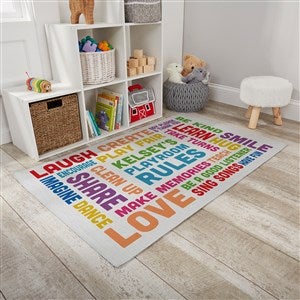 Playroom Rules Personalized 30x48 Playroom Area Rug