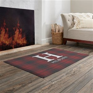 Christmas Plaid Personalized Christmas Area Rugs