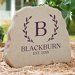 Laurel Initial Personalized Standing Garden Stone
