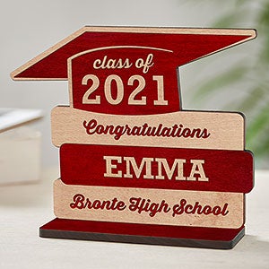 Graduation Personalized Red Wood Keepsake - Graduation Gifts