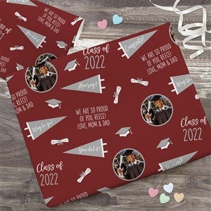 Graduation Pennant Personalized Photo Wrapping Paper Roll