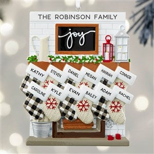 Fireplace Stockings Personalized Family Ornament - 12 Names