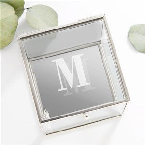 Classic Celebrations Personalized Glass Jewelry Box - Silver