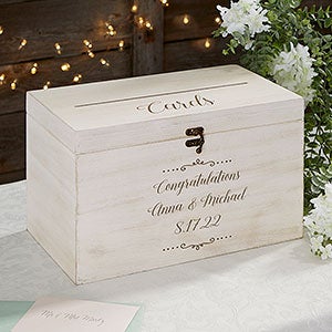 Write Your Own Personalized Wedding Wood Keepsake Card Box