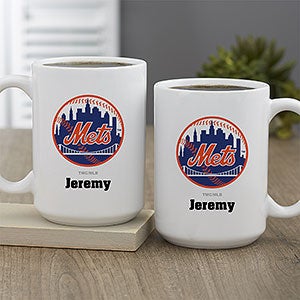 MLB New York Mets Personalized Coffee Mug 15 oz. - White