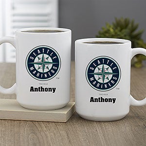 MLB Seattle Mariners Personalized Coffee Mug 15 oz. - White