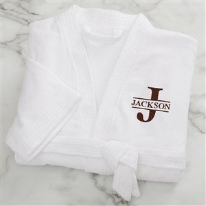 Lavish Last Name Personalized White Velour Robe
