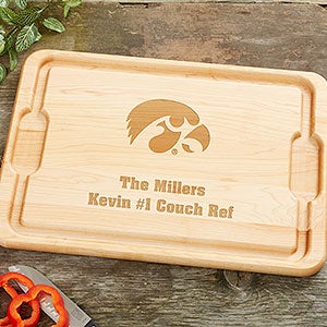 NCAA Iowa Hawkeyes Personalized Maple Cutting Boards