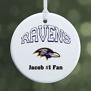 NFL Baltimore Ravens Personalized Ornament - 1 Sided Glossy