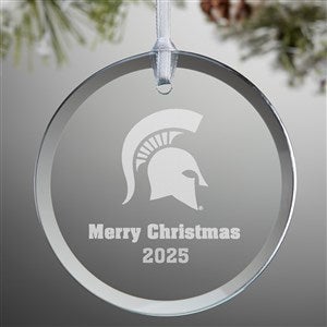 NCAA Michigan State Spartans Personalized Glass Ornaments