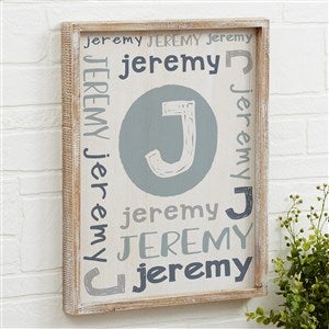 Youthful Name For Him Personalized Whitewashed Barnwood Frame - 14x18