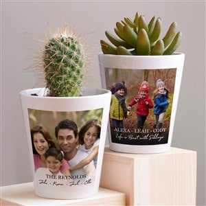 Photo & Message For Family Personalized Mini Flower Pot