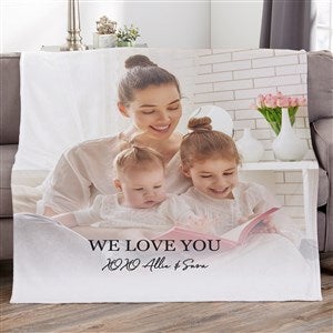 Photo & Message For Her Personalized Blankets