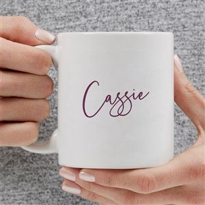 Trendy Script Name Personalized Coffee Mug 11 oz White