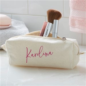 Trendy Script Personalized Canvas Cosmetic Case
