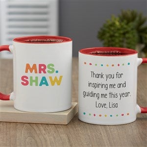 Teacher's Classroom Personalized Coffee Mug 11oz Red
