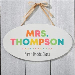 Teacher's Classroom Personalized Oval Wood Sign