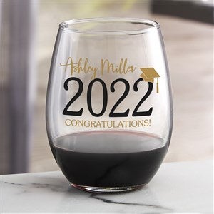 Classic Graduation Personalized 21 oz. Stemless Wine Glass