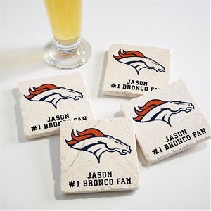 NFL Denver Broncos Personalized Tumbled Stone Coaster Set