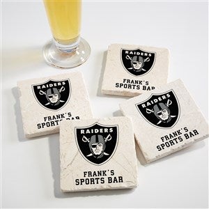 NFL Las Vegas Raiders Personalized Tumbled Stone Coaster Set