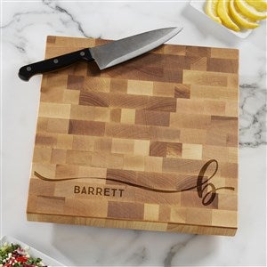 Script Initial Personalized Butcher Block Cutting Board