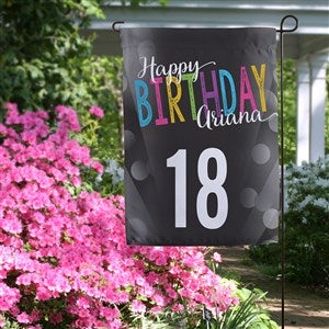 Bold Birthday Personalized Garden Flag