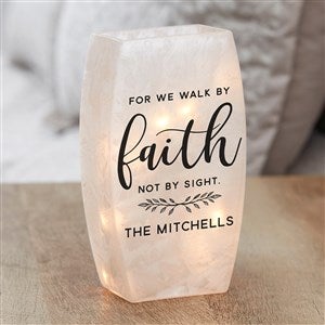 We Walk in Faith Personalized Small Frosted Tabletop Light