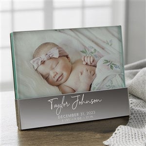 Simple & Sweet Engraved Glass Block Baby Picture Frame