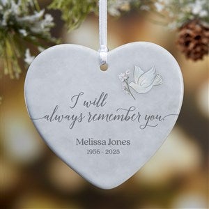 We Will Always Remember You Personalized Heart Ornament- 3.25" Glossy ...