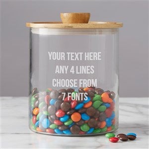 Write Your Own Personalized Glass Container with Acacia Lid-Large