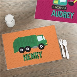 Construction & Monster Trucks Personalized Laminated Placemat