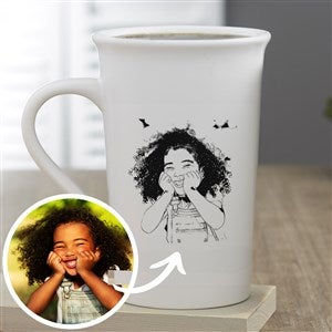 Cartoon Yourself Personalized Photo Latte Mug 16 oz.- White