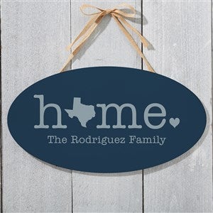 Home State Personalized Oval Wood Sign