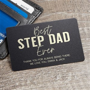 Best Step Dad Engraved Metal Wallet Card