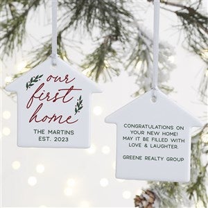 Our First Home Personalized House Ornament- 3.25" Glossy - 2 Sided