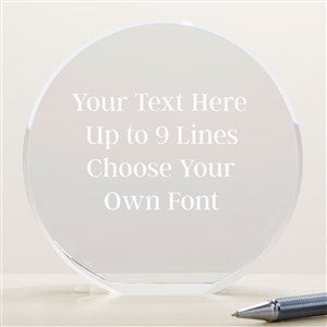 Engraved Message 6" Round Crystal Award