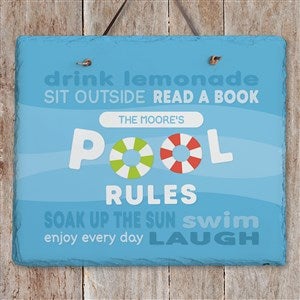 Pool Welcome Personalized Slate Plaque