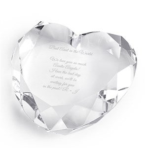 Engraved Crystal Heart Keepsake & Paperweight