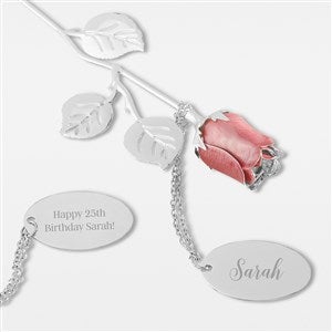 Engraved Birthday Keepsake Pink Rose