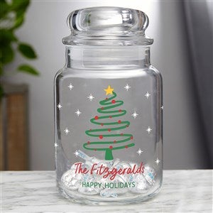 Abstract Christmas Tree Personalized Candy Jar