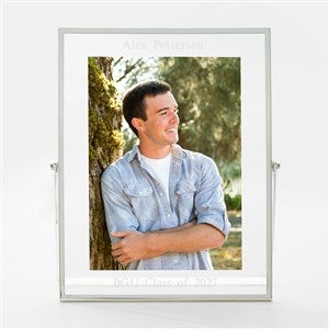 Engraved Graduation Silver Floating 5x7 Picture Frame